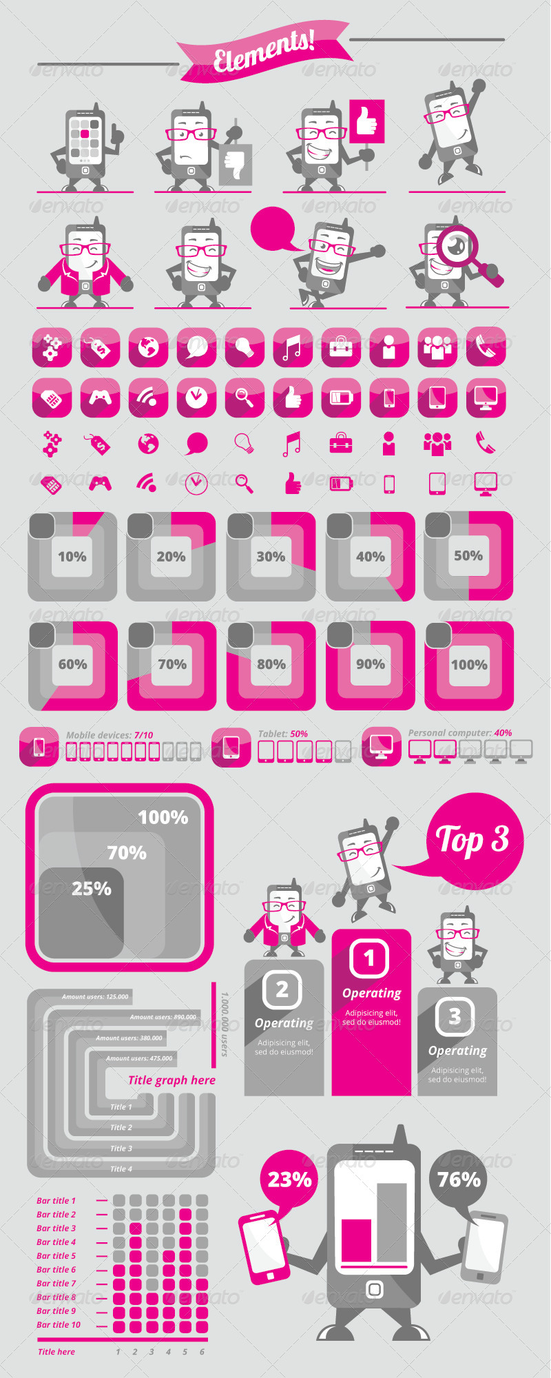 Mobile Infographic Template, Infographics | GraphicRiver